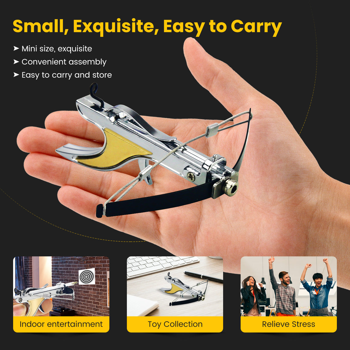 TIQAOTE Pocket Crossbow Mini Crossbow Model Bow and Arrow Hunting Outd